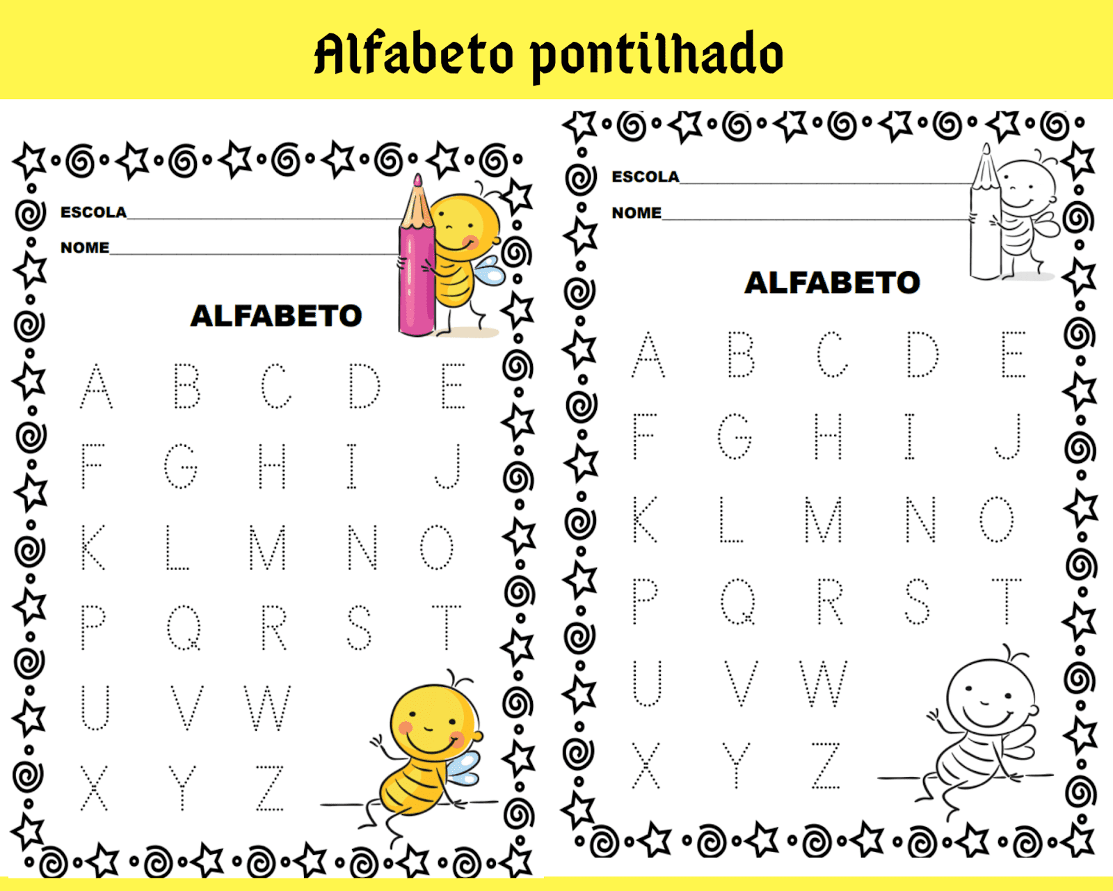 Atividade Alfabeto Educação Infantil Focalizando